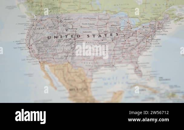 The United States of America on a Colorful and Blurry North America Map ...