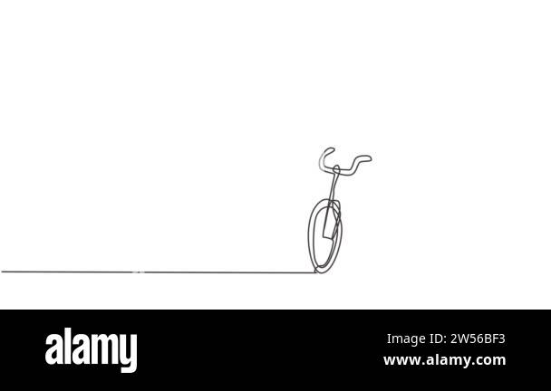 Self drawing animation of single one line draw cycle rickshaw with ...
