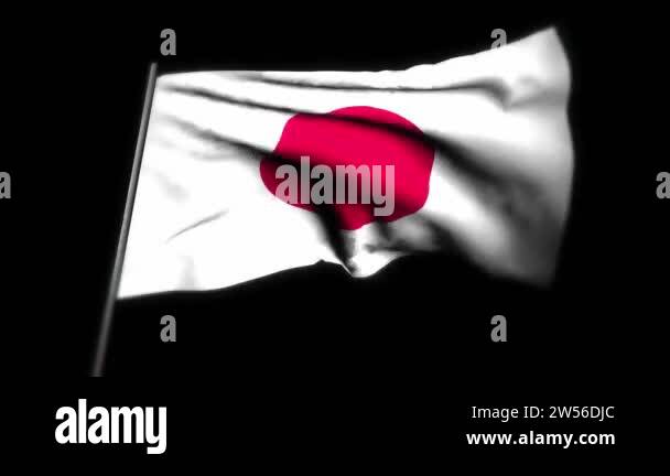 Japan flag , Realistic 3D animation of waving flag . Japan flag waving ...