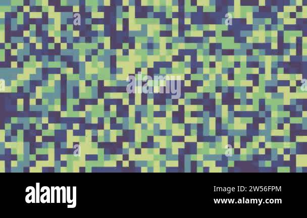Abstract blinking geometric noise of flickering multicolored squares ...