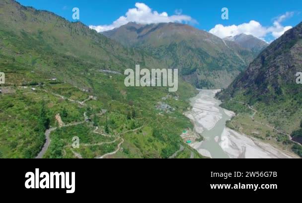Harsil valley with river Ganges Uttarakhand India Stock Video Footage ...