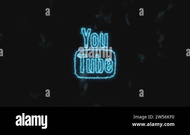 Stop motion. The blue YouTube icon gradually increases and changes ...