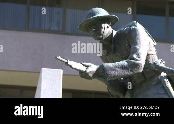 Doughboy statue in Veterans Park Stock Video Footage - Alamy