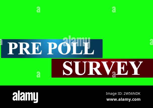 Pre Poll survey animated lower third in blue and red colors in high ...