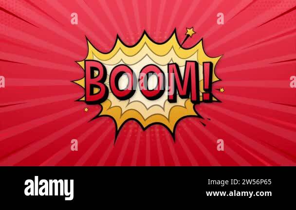 Comic speech bubbles with text Boom. Vintage cartoon illustration ...