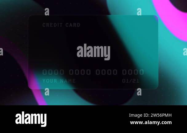 Bank card design on colorful background. Motion. Beautiful design for ...