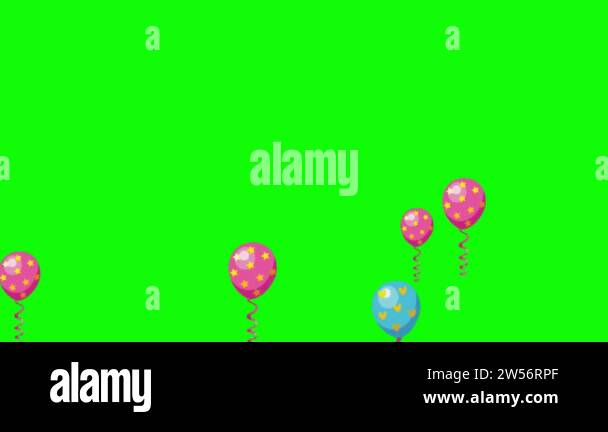 Balloons Flying on Green Screen Stock Video Footage - Alamy