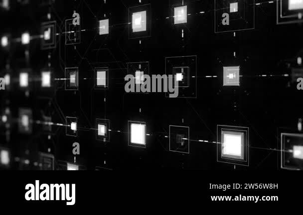 White nano chip circuit board, modern technology with micro electrons ...
