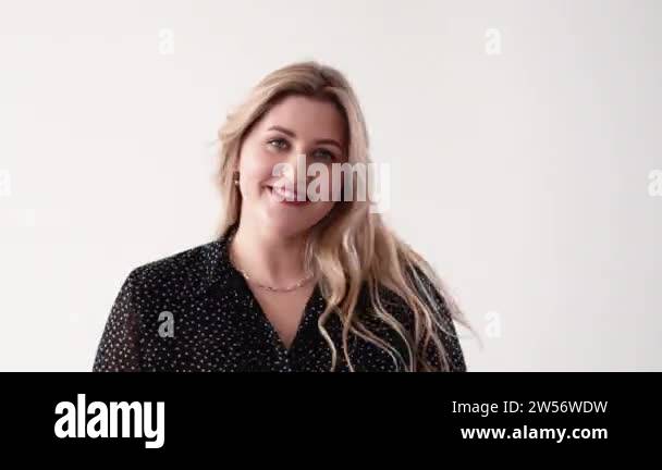 successful woman face body positive obese model Stock Video Footage - Alamy