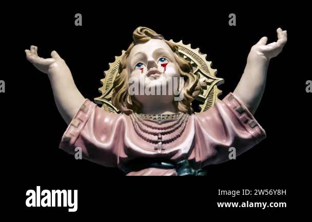 Angel boy crying blood with hands up simple looped animation Stock ...