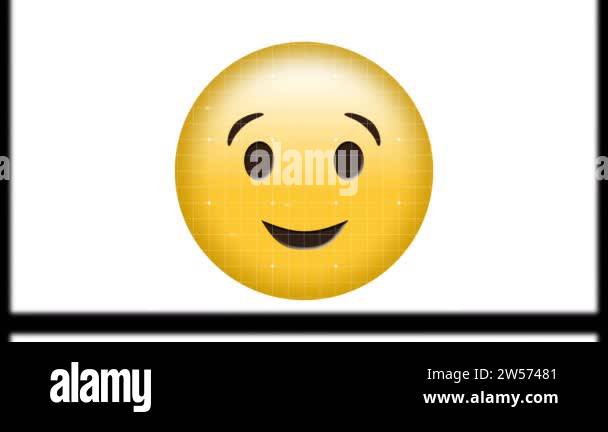Digital animation of film reel effect over winking face emoji against ...