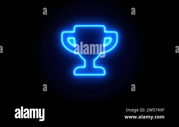 Trophy cup neon sign appear in center and disappear after some time ...