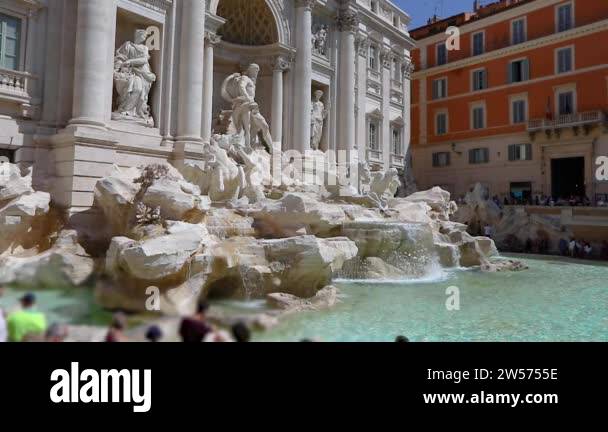 Palazzo Poli and Trevi Fountain Rome, Italy. Popular tourist spot in ...