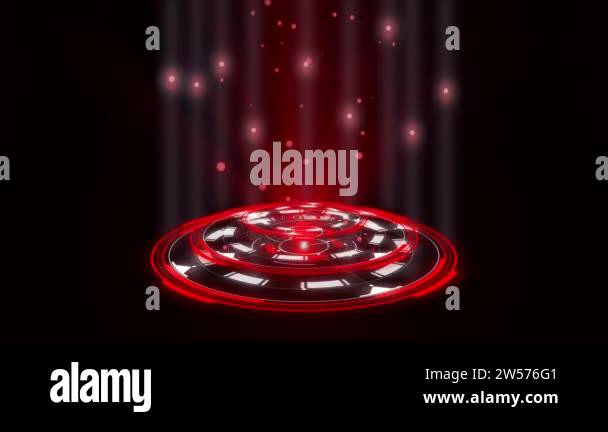 Rounded red hologram HUD design animation. Digital technology concept ... Rounded red hologram HUD design animation. Digital technology concept ...