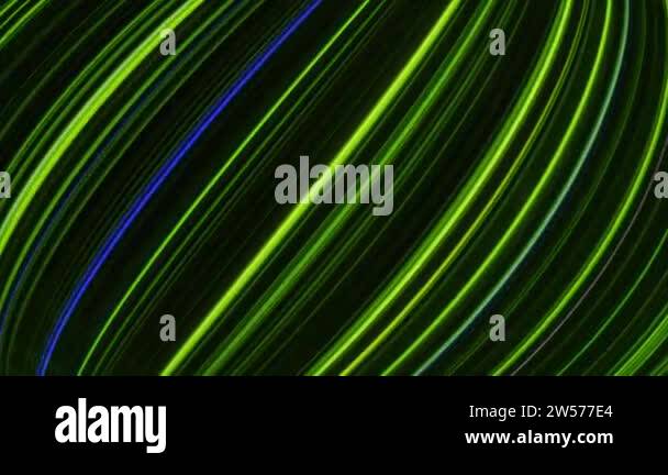 Bright curved lines move horizontally. Animation. Neon diagonal lines ...