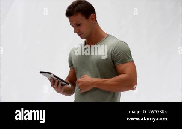 Man standing using tablet Stock Videos & Footage - HD and 4K Video ...