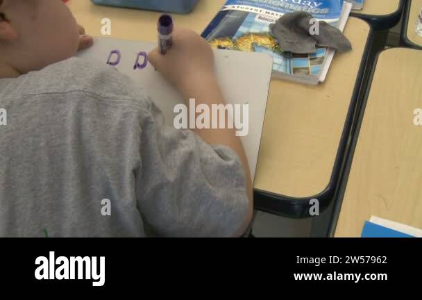 Grammar school student using Magic Markers (3 of 8 Stock Video Footage ...