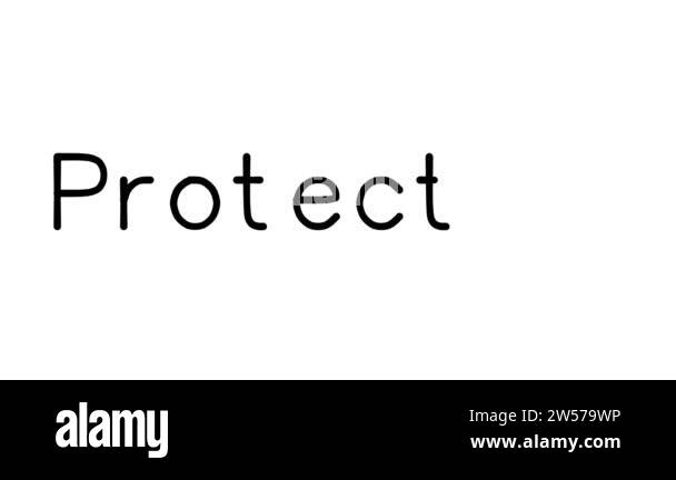 Protection Handwritten Text Animation in Various Sans-Serif Fonts and ...