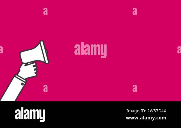 Good job text with megaphone, animated banner in flat style. Motion ...