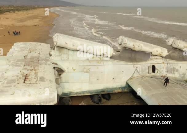 Lun-class ekranoplan, a formerly top-secret Soviet naval vessel. Giant ...