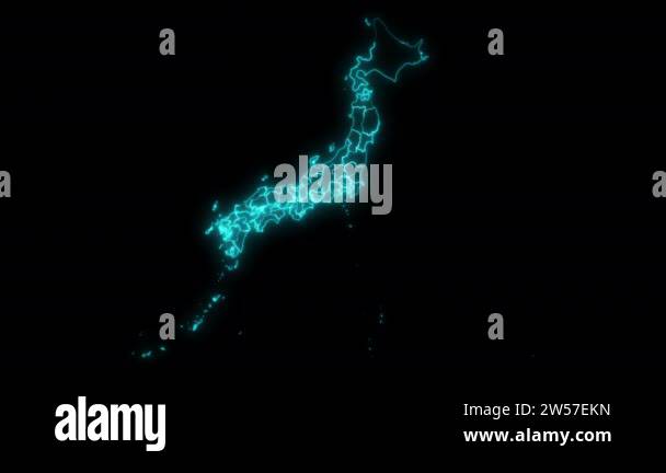 Animated Outline Map of Japan with Provinces Stock Video Footage - Alamy
