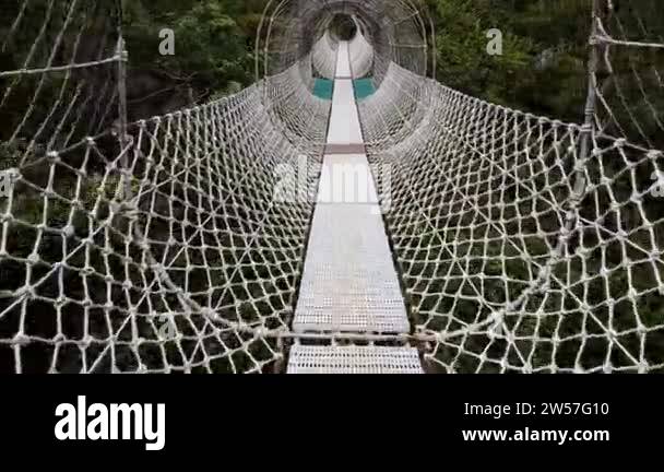Suspended hanging rope bridge at Masungi Georeserve in Rizal ...