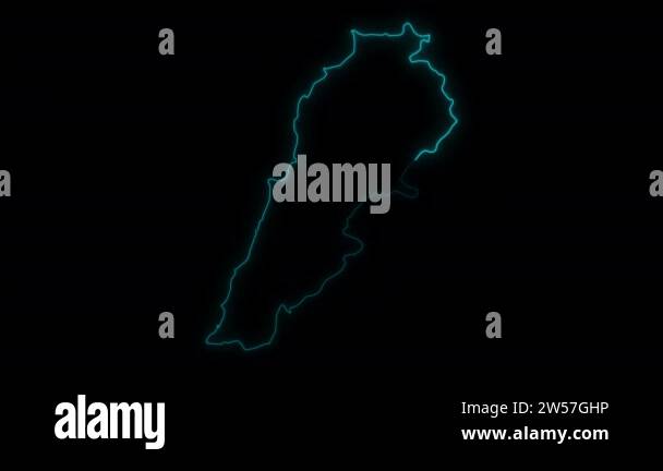 Animated Outline Map of Lebanon Stock Video Footage - Alamy