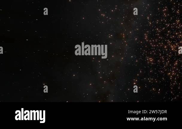 Exploration of galaxies through outer space towards a bright milky-way galaxy. 4K looping ...
