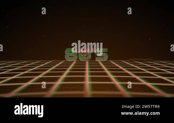 Synthwave Wireframe Net 80s Retro Futurism Background 3d Illustration