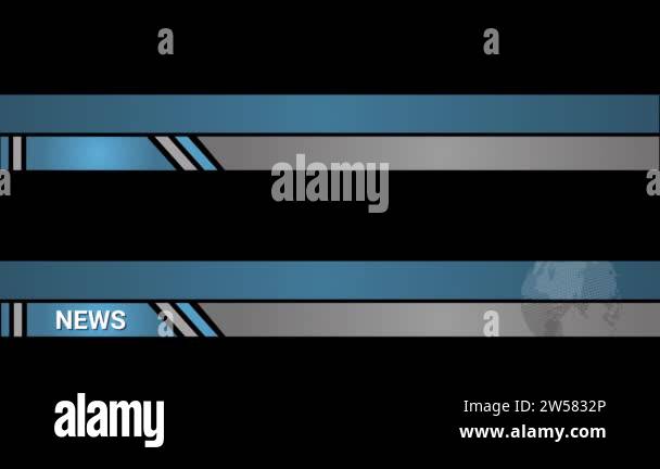 Original animated lower third for titles at black background. Blue ...