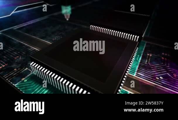 Cyber attack with nuclear symbol, digital war, cybernetic conflict ...