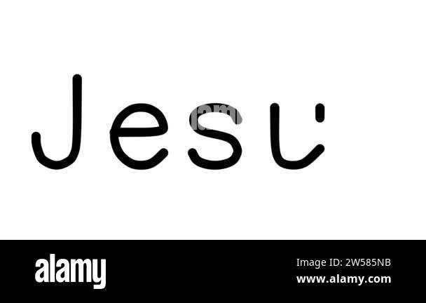 Jesus Handwritten Text Animation in Various Sans-Serif Fonts and ...