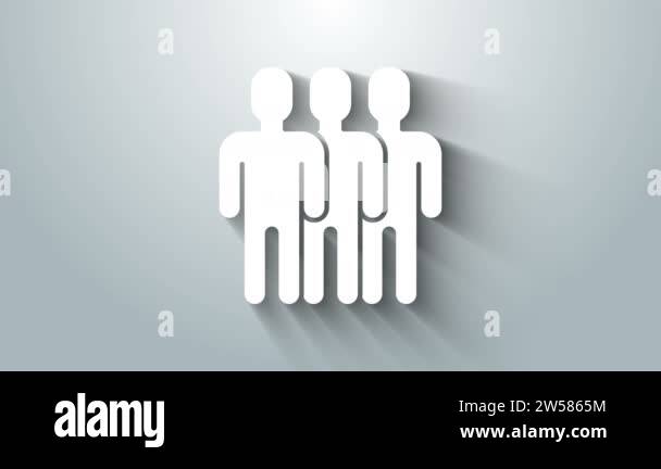 White Users group icon isolated on grey background. Group of people ...