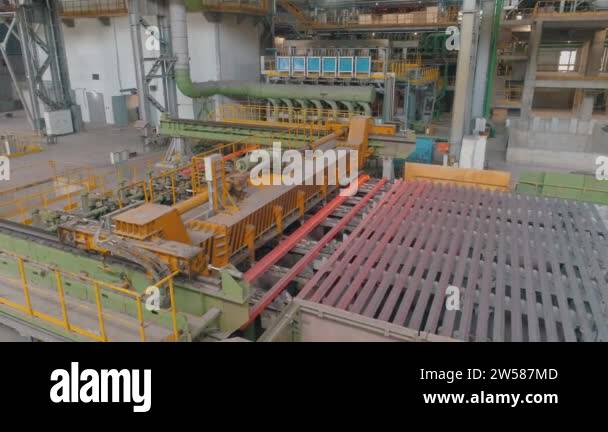 Automated metal rolling line. Workshop for the production of metal ...