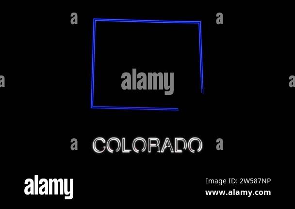 Neon animated map showing the state of California from the united state ...
