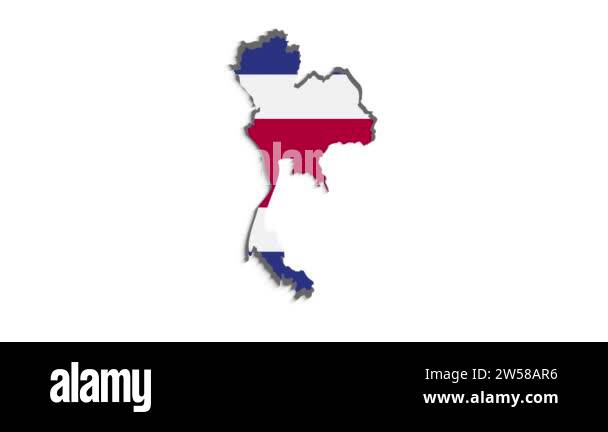 2d animated map showing the state of Thailand. 2d map of Thailand Stock ...