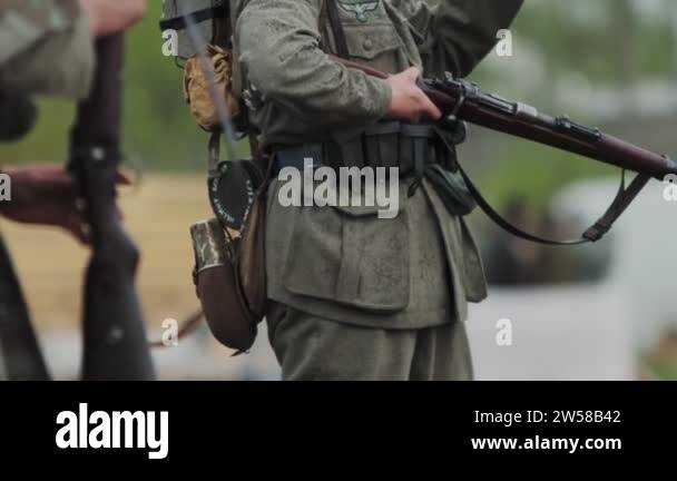 Soldiers in uniform of Wehrmacht of German army during World War II ...