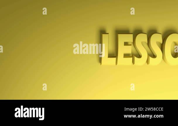 The write LESSON 1 in yellow letters onyelllow background, going from ...