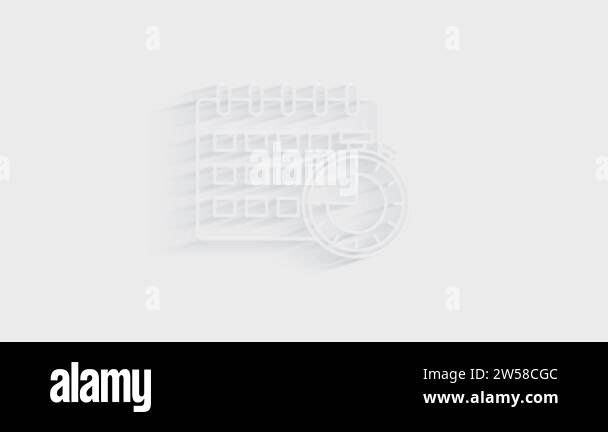 Simple calendar icon. White icon with shadow on transparent background ...
