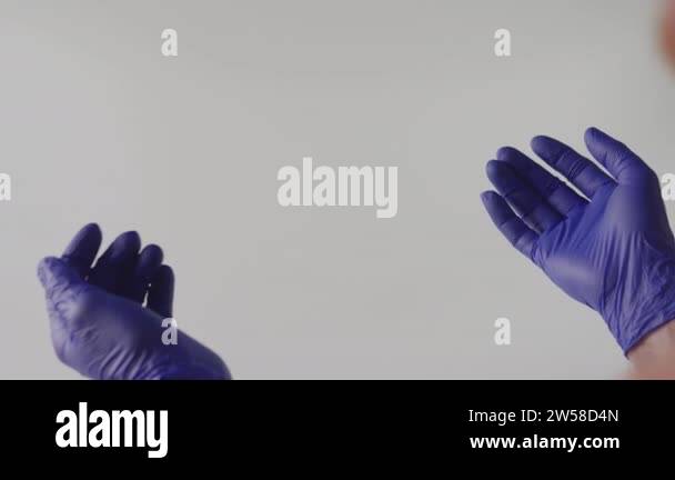 Doctor gestures with his hands, body language is explained with hands ...