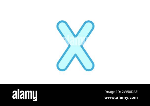 Tutorial for writing English alphabet. Trace the letter X with a pencil ...