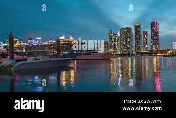Miami night skyline cruise Stock Videos & Footage - HD and 4K Video ...