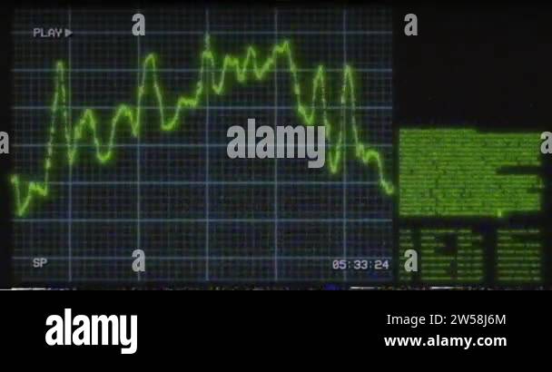 Vhs Screen Digital Glitch And Noise Abstract Background With Animation Of Growing Diagrams And