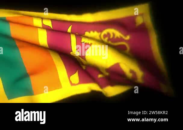 Sri Lanka flag , Realistic 3D animation of waving flag. Sri Lanka flag ...