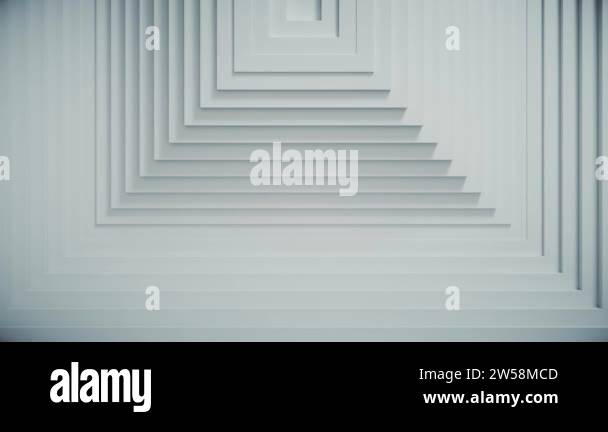 Abstract pattern of squares with offset effect. White blank animation cubes. Abstract background ...