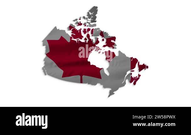 2d map the national flag of Canada in stop motion effect. Canada flag ...