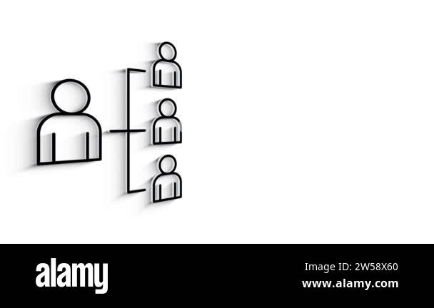 3D Line Icon referral program Animation on white background. 4k Stock ...