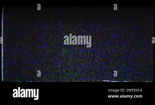 VHS screen digital glitch and noise. Videotape Tracking defect mode ...