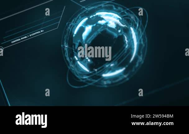 Perspective digital HUD Earth Globe user interface. Military and Space ...