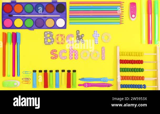 Creative school tools frame with Back to school text inside of frame on ...